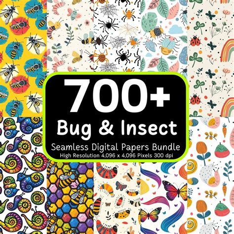 700 Bug And Insect Seamless Patterns Insect Seamless Pattern Bug Seamless File Cute Seamless
