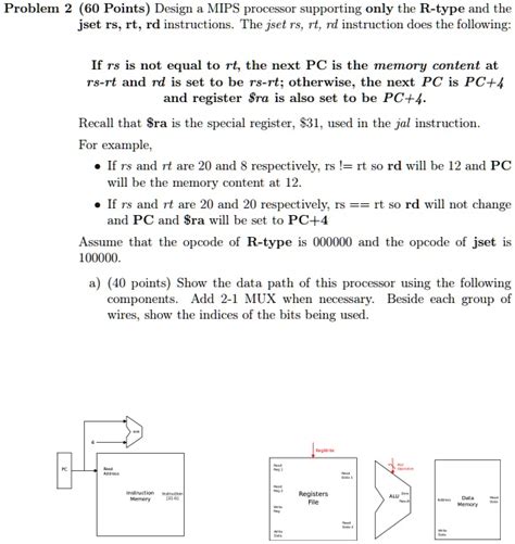 Solved Problem 2 60 Points Design A Mips Processor Supporting Only