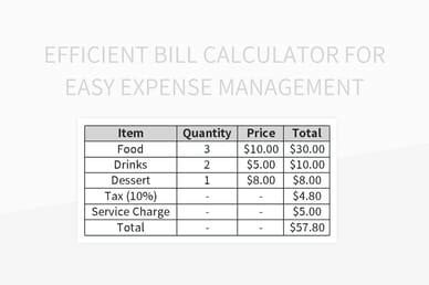 Free Bill Splitting Templates For Google Sheets And Microsoft Excel Slidesdocs