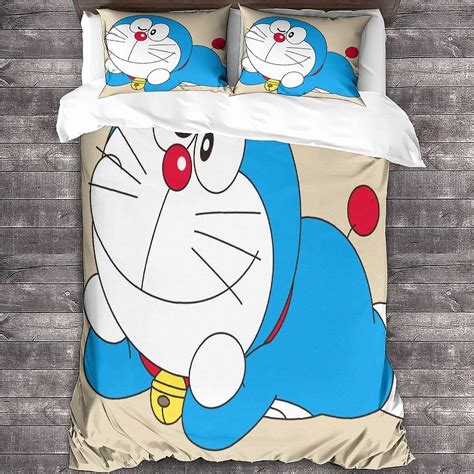 Ekenoz Doraemon Duvet Cover Set 3d Cartoon Quilt Cover Bedding Set With Pillowcasessoft