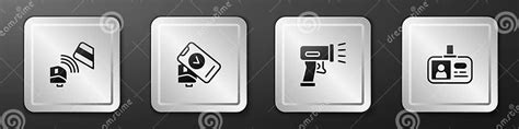 Set Pos Terminal With Credit Card Scanner Scanning Bar Code And