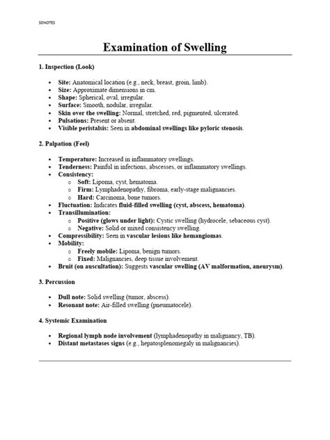Examination Of Swelling With Clinical Cases Pdf Cancer Sarcoma