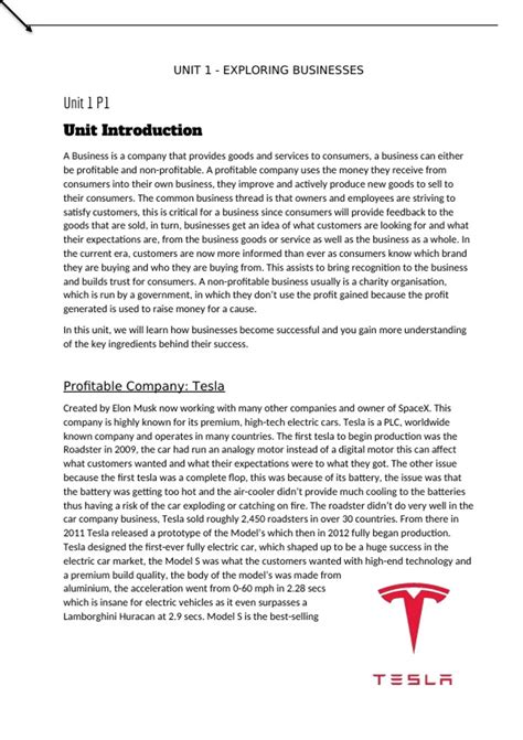 New Unit 1 Exploring Business Whole Assignment Distinction Graded Unit 1 Exploring