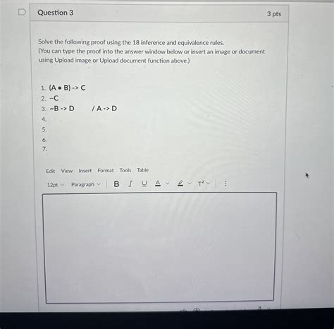 Solved Question 33 ﻿ptssolve The Following Proof Using The