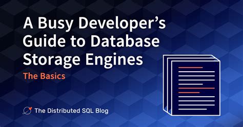 A Busy Developers Guide To Database Storage Engines — The Basics