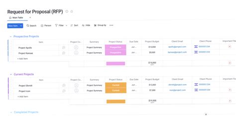 Software Rfp Template Excel