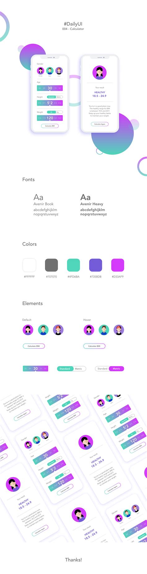 BMI Calculator UI Behance