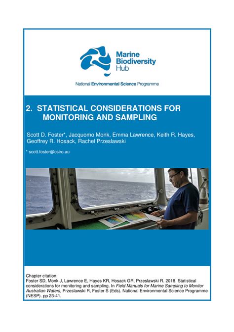 Pdf Statistical Considerations For Monitoring And Sampling