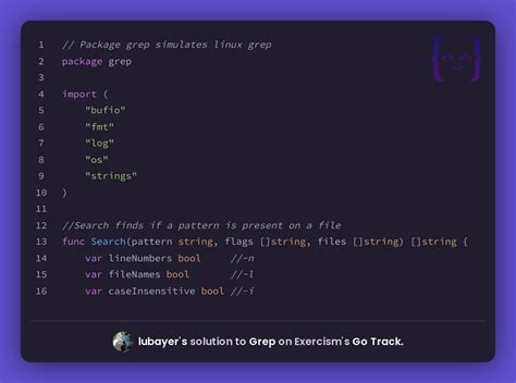Lubayers Solution For Grep In Go On Exercism