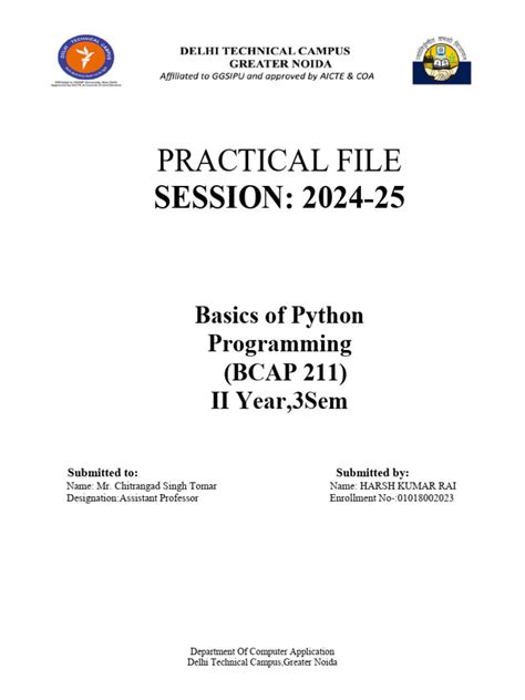 Python Practical File Pdf Integer Numbers