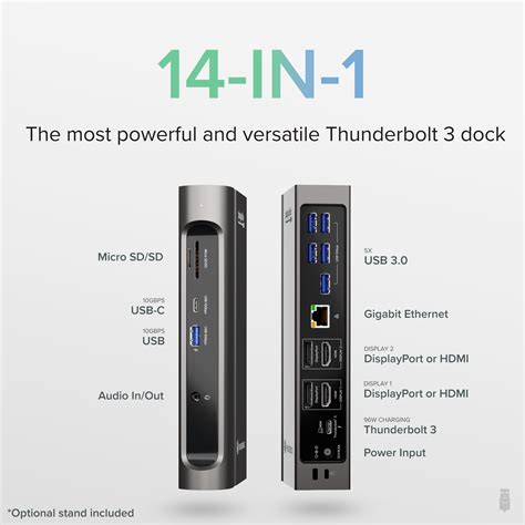 Plugable Thunderbolt And USB C Dual Display Dock With W Charging Thunderbolt Technology