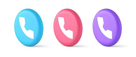 Premium Vector Phone Call Contact Voice Communication Button Web Application Design 3d