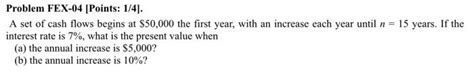 Solved Problem Fex 04 Points 14 A Set Of Cash Flows
