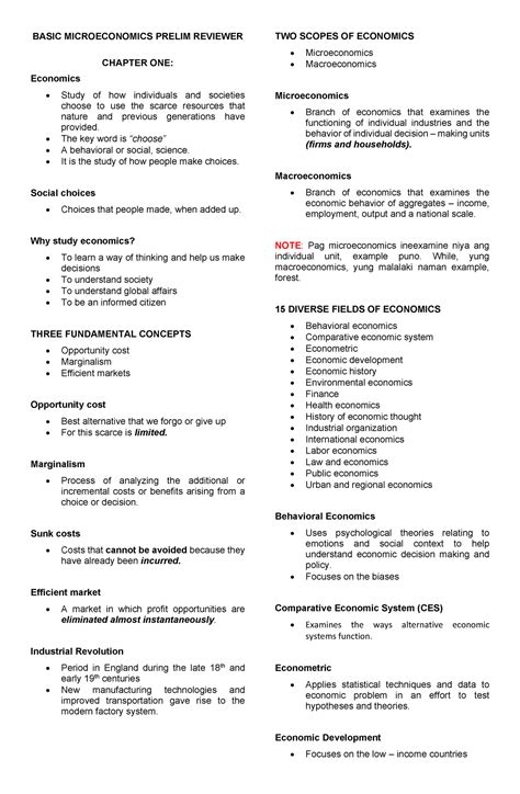 Micro Economics Exam Warning Tt Undefined Function 32 Basic Microeconomics Prelim Reviewer