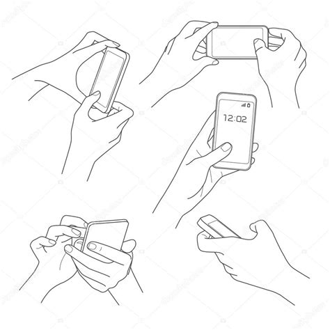 Hand Holding Iphone Sketch