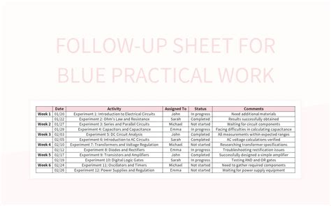Free Follow Up Sheet Templates For Google Sheets And Microsoft Excel Slidesdocs