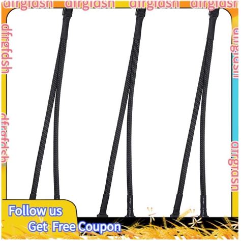 【d Andf 】 3 ชิ ้ น Pwm พัดลมแยกสาย 2way 4pin Y Sleeved Extension Power
