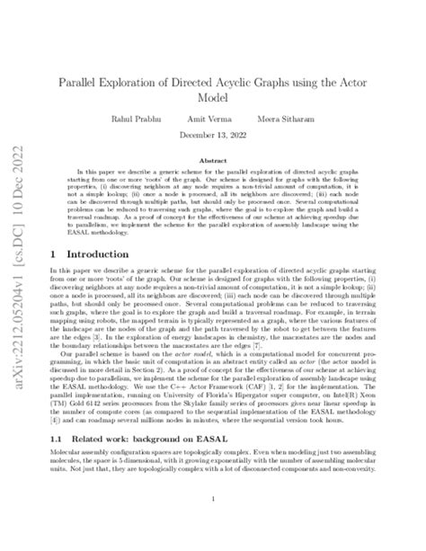 Pdf Parallel Exploration Of Directed Acyclic Graphs Using The Actor Model Meera Sitharam