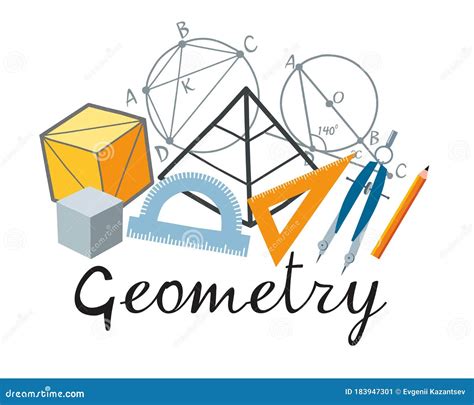 Geometry Icon A Set Of Subjects For Designating School Discipline Stock Vector Illustration