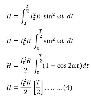 RMS Value Of Alternating Current AC Irms Vrms Formula