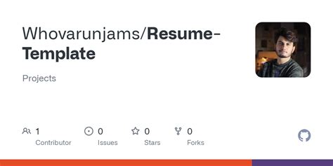 Github Whovarunjams Resume Template Projects