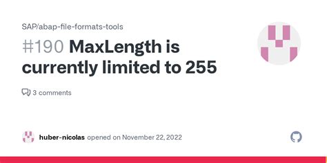 MaxLength Is Currently Limited To 255 Issue 190 SAP Abap File