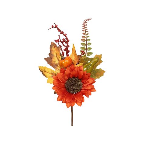 Realistic Plastic Pumpkin Decorating Bouquet With Delicate Leaves And Buds Multi Functional Home
