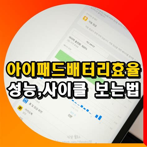 아이패드 배터리 효율 확인 성능 앱으로 프로 미니 사이클 보는법 네이버 블로그