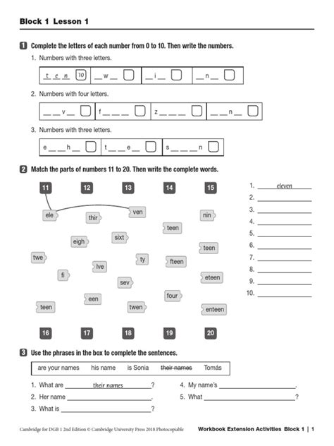 Workbook Extension Activities 1 2 11 Pdf