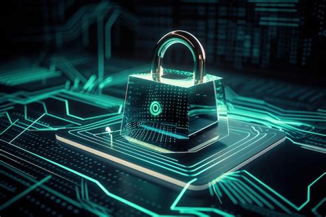 Premium Ai Image A Lock On Top Of A Circuit Board Generative Ai