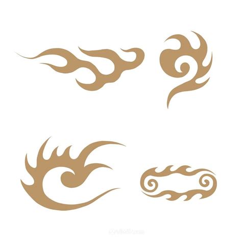 4种抽象火纹图案矢量素材蛙客网 2024