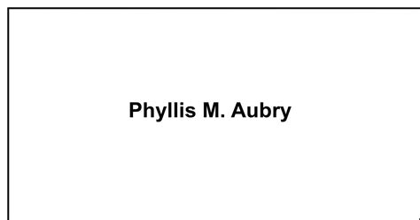 Obituary Phyllis M Aubry