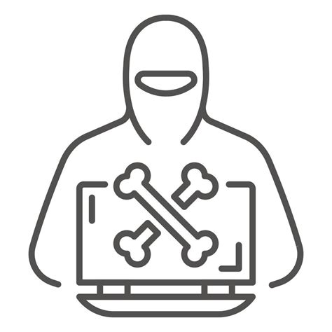 Hacker Laptop Icon Outline Style 15182513 Vector Art At Vecteezy