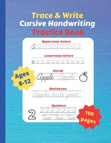 Trace And Write Cursive Handwriting Practice Book Practice Tracing And