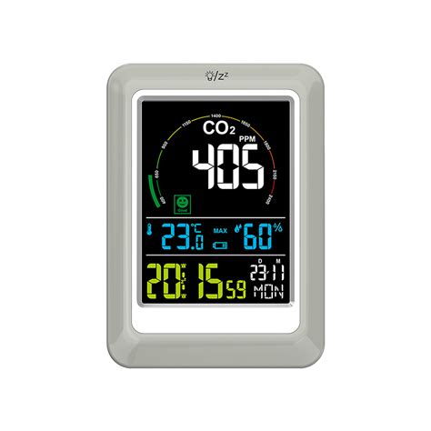 English Digital Co2 Meter With Thermometer Hygrometer Alarm Clock For Indoor Air Quality Js