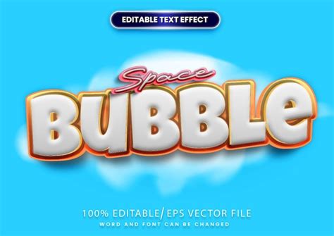 Premium Vector Design Text With Editable Styles Illustration Bubble Text Effect