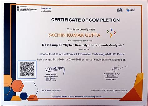 Cybersecurity Nielit Ethicalhacking Sachin Kumar Gupta