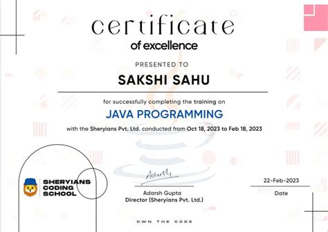 Sakshi Sahu On Linkedin Javaprogramming Sheriyanscodingschool