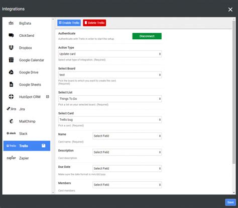 create or update trello cards with form submissions abcsubmit