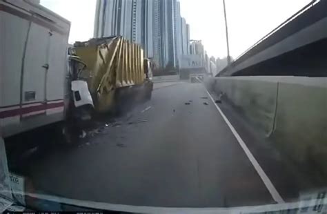車cam直擊｜長沙灣連翔道貨車直撼垃圾車尾 司機被困送院亡（更新） Am730