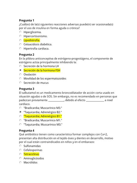 Pre Prueba Fármaco 2022 Unab Pdf Medicamentos Con Receta Progesterona