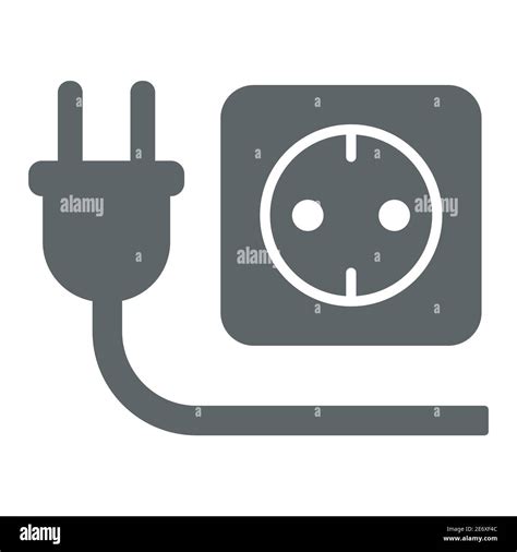 Plug And Socket Solid Icon Technology Concept Electricity Sign On