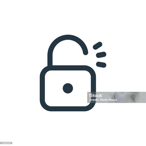 흰색 배경에서 격리된 벡터 아이콘의 잠금을 해제합니다 개요 웹 사이트 디자인 및 모바일 응용 프로그램 개발을위한 얇은 라인의 잠금 해제 아이콘 얇은 선은 윤곽선 아이콘 벡터