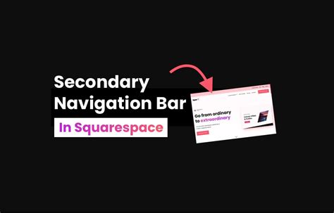how to add a secondary navigation bar in squarespace 2024
