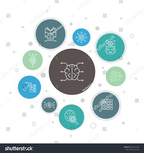 Artificial Intelligence Infographic 10 Steps Bubble Stock Illustration