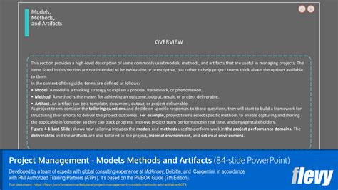 Project Management Models Methods And Artifacts Ppt Slide Deck