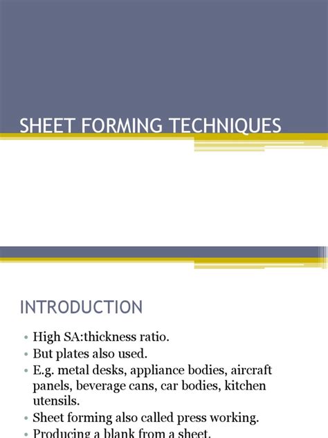 Pdf Sheet Forming Techniques Dokumen Tips