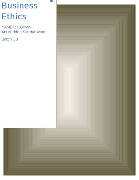 Doc Business Ethics Assignment For Hnd Business Management