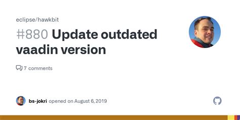 Update Outdated Vaadin Version · Issue 880 · Eclipsehawkbit · Github