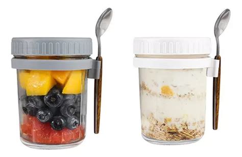 Frascos De Avena B4 Overnight Con Tapa Y Cuchara 10 Onzas Cuotas Sin Interés